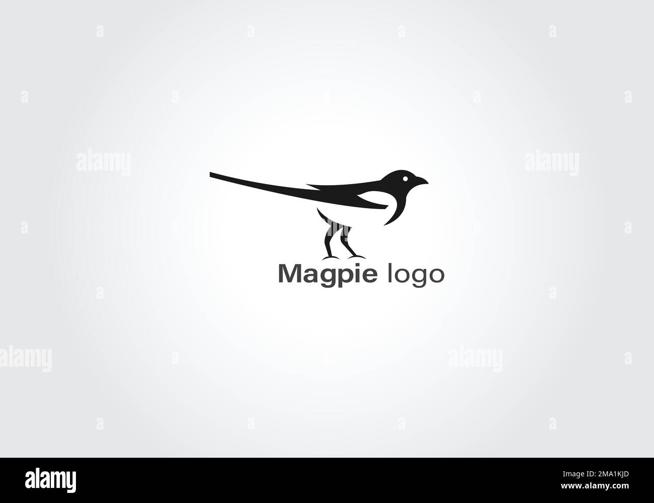 magpie bird negative space logo vector illustration Stock Vector Image ...