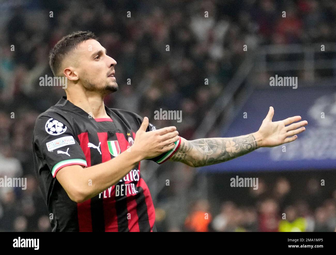 AC Milan's Rade Krunic celebrates after scoring his side's second goal ...