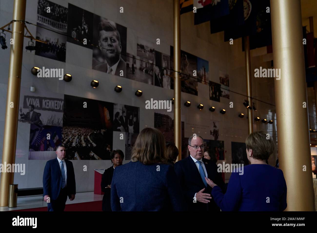 Prince Albert II of Monaco talks with Kennedy Center President Deborah ...