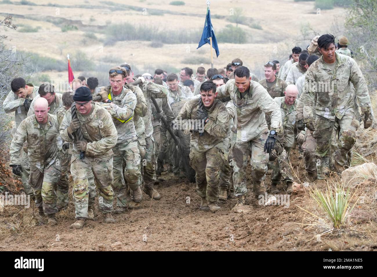 4th Infantry Division Soldiers climb the final hill of the Utah Beach ...