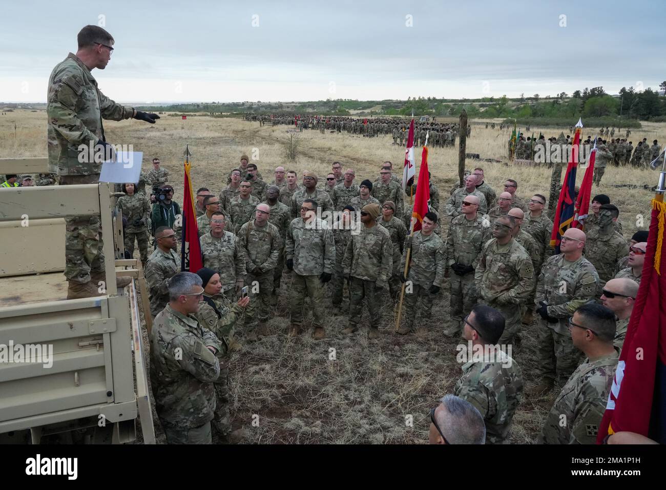 Maj. Gen. David Hodne, Commander, 4th Infantry Division, addresses ...