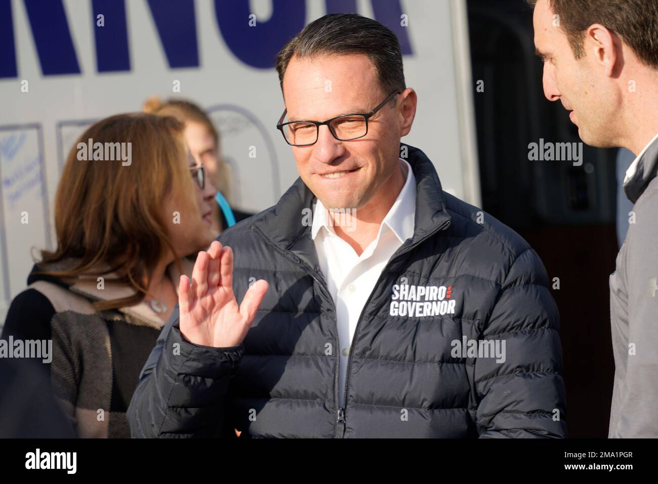 Pennsylvania Attorney General Josh Shapiro, center, the Democratic ...