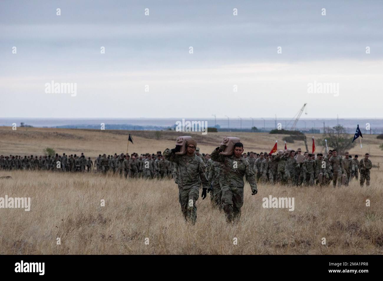 Soldiers assigned to 4th Infantry Division march to the Utah Beach ...