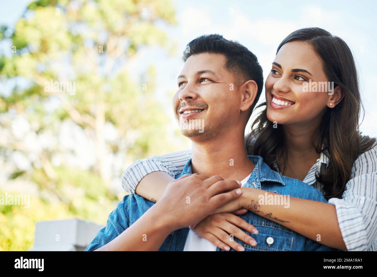 Thinking about their future. an affectionate young couple looking ...