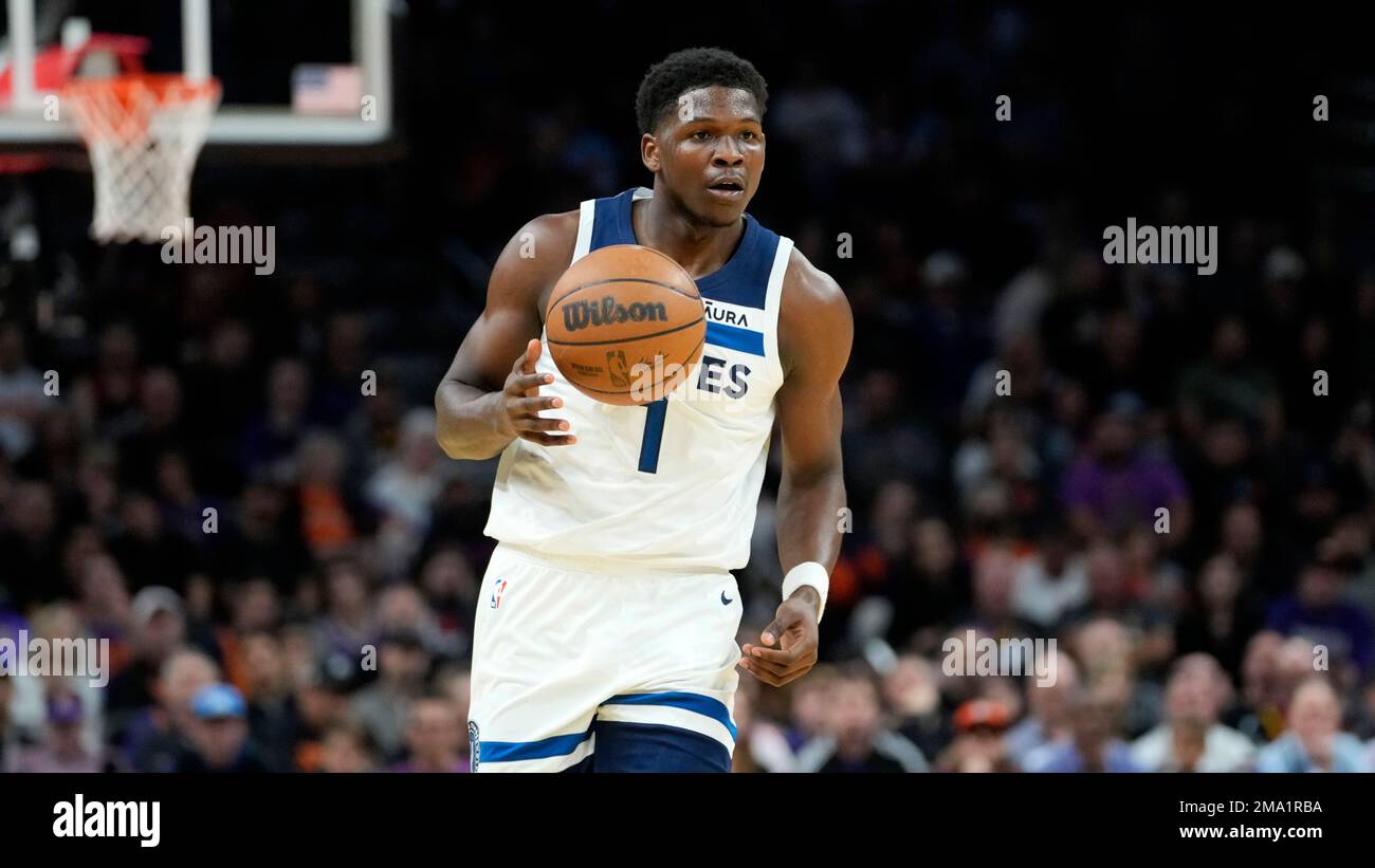Minnesota Timberwolves guard Anthony Edwards (1) against the Phoenix ...