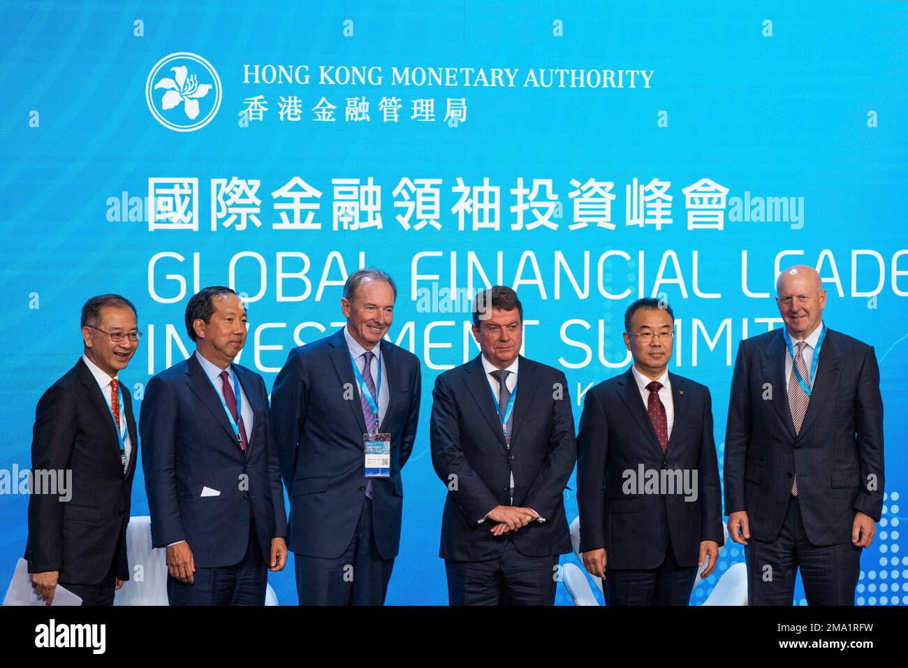 From left; Chief Executive of the Hong Kong Monetary Authority Eddie ...