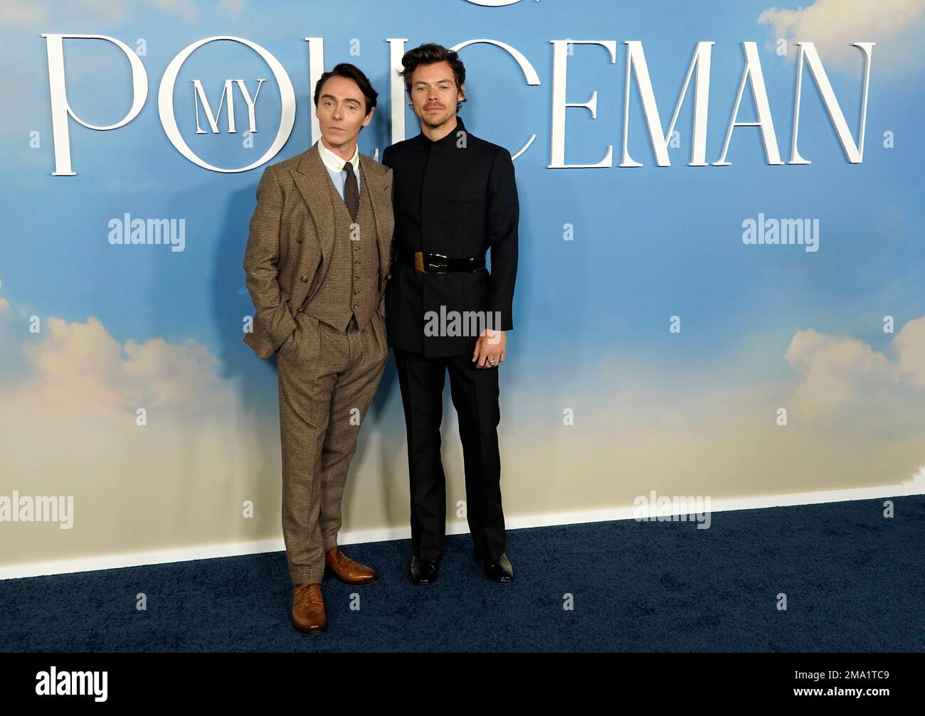 David Dawson, left, and Harry Styles, cast members in "My Policeman ...
