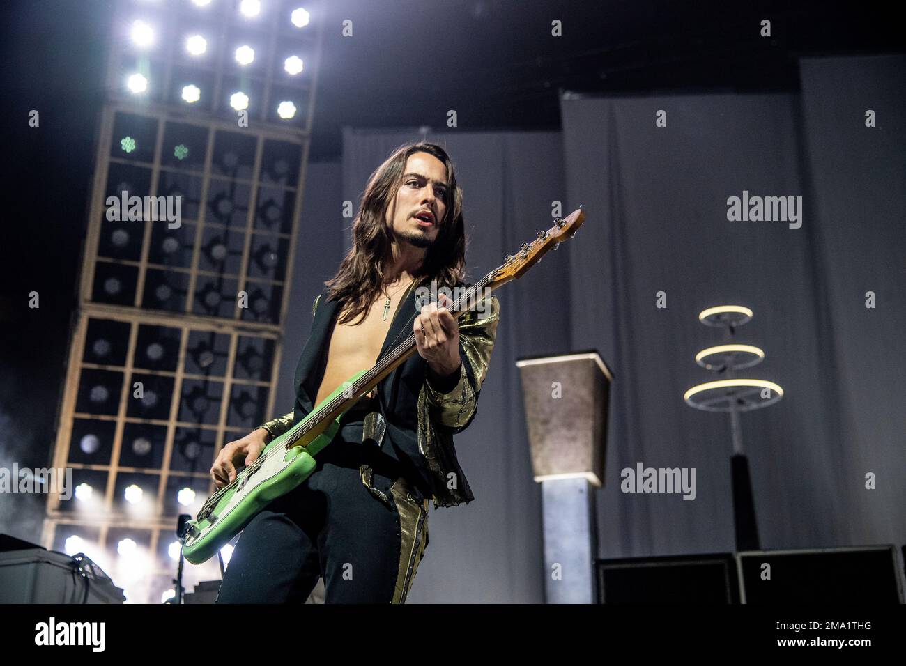 Sam Kiszka of Greta Van Fleet performs on Tuesday, Nov. 1, 2022, at ...