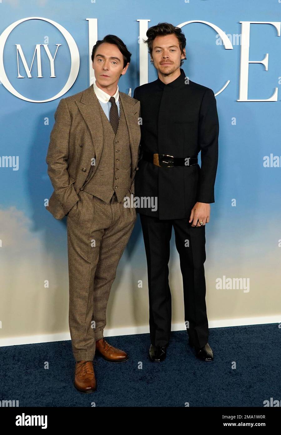 David Dawson, left, and Harry Styles, cast members in "My Policeman ...