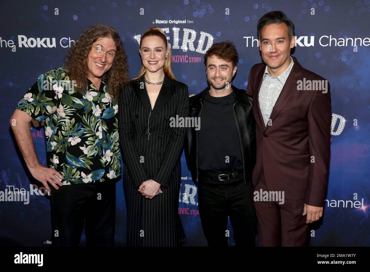 Recording artist Al Yankovic, from left, actors Evan Rachel Wood and ...
