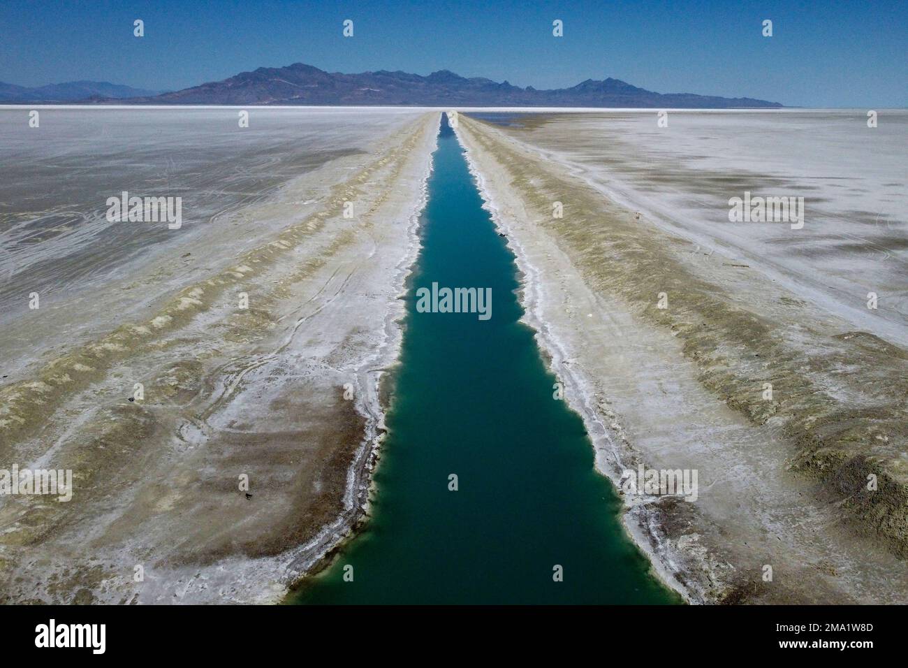 The Intrepid Potash canal is shown at the Bonneville Salt Flats on ...