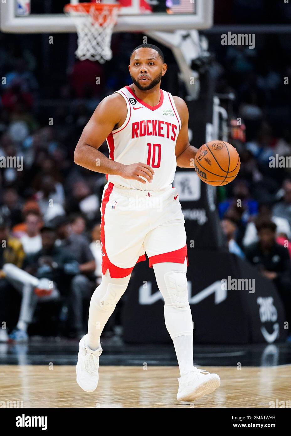 Houston Rockets guard Eric Gordon (10) controls the ball during an NBA ...