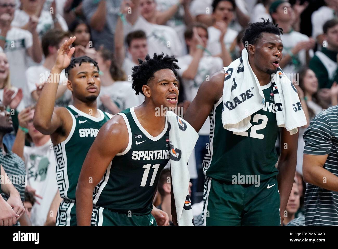 Michigan State guard A.J. Hoggard (11) and center Mady Sissoko (22 ...
