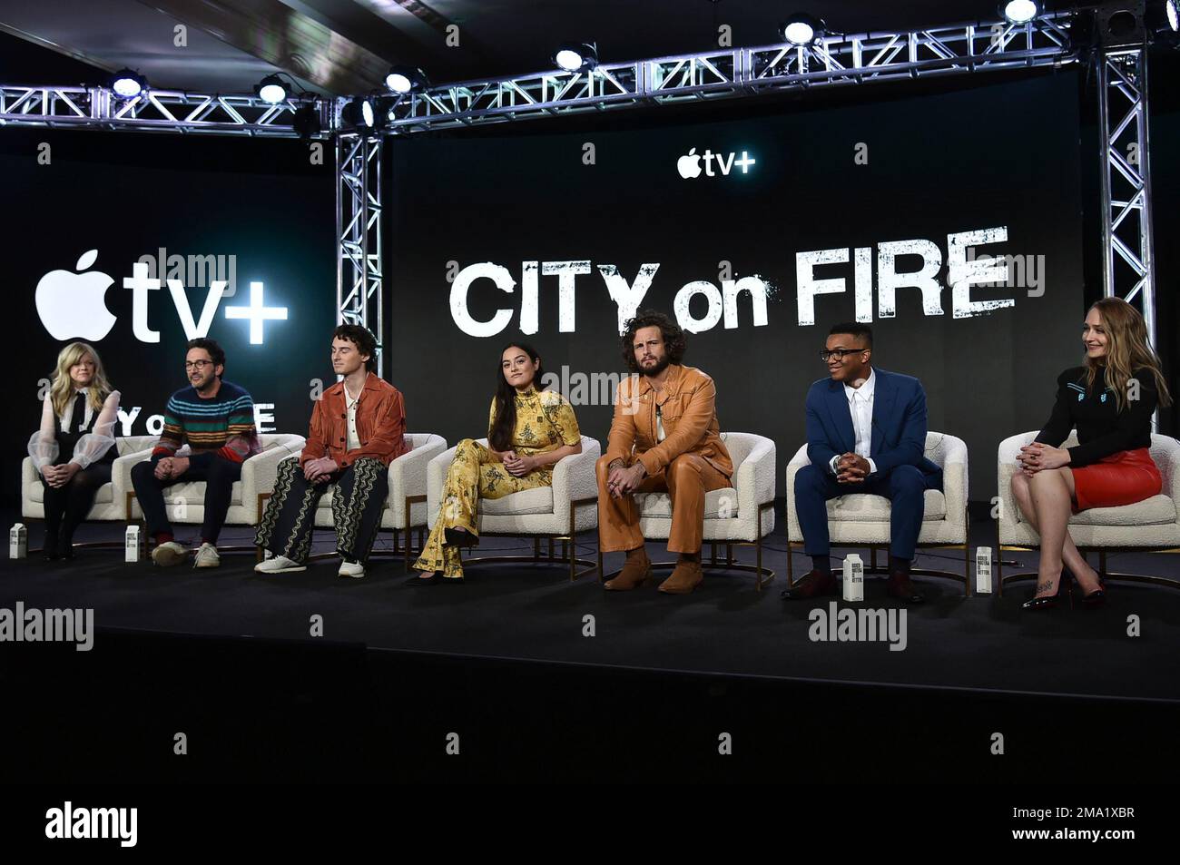 Stephanie Savage, from left, Josh Schwartz, Wyatt Oleff, Chase Sui ...