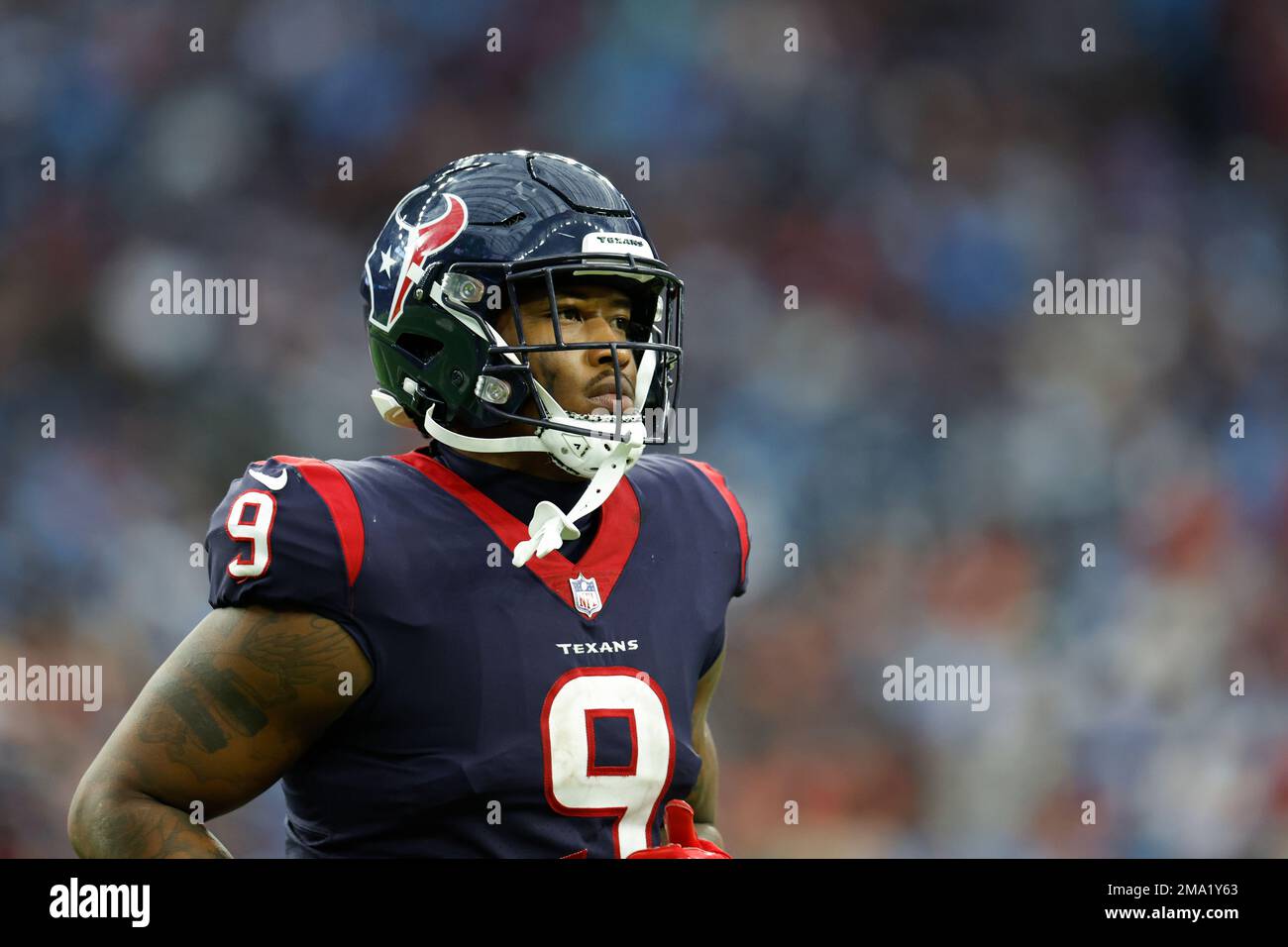 Houston Texans tight end Brevin Jordan (9) during an NFL football game ...
