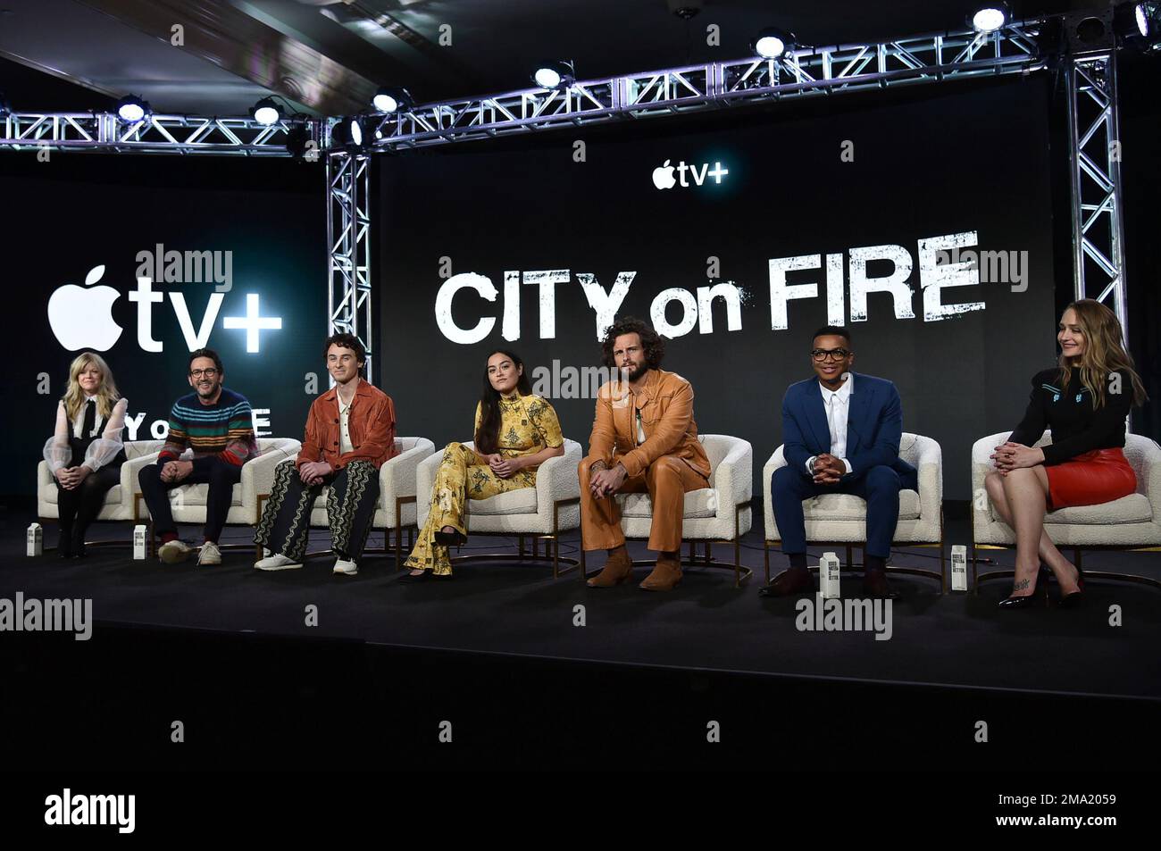 Stephanie Savage, from left, Josh Schwartz, Wyatt Oleff, Chase Sui ...