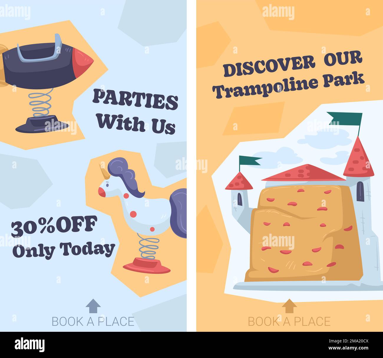 Discover our trampoline park, parties with us Stock Vector Image & Art ...