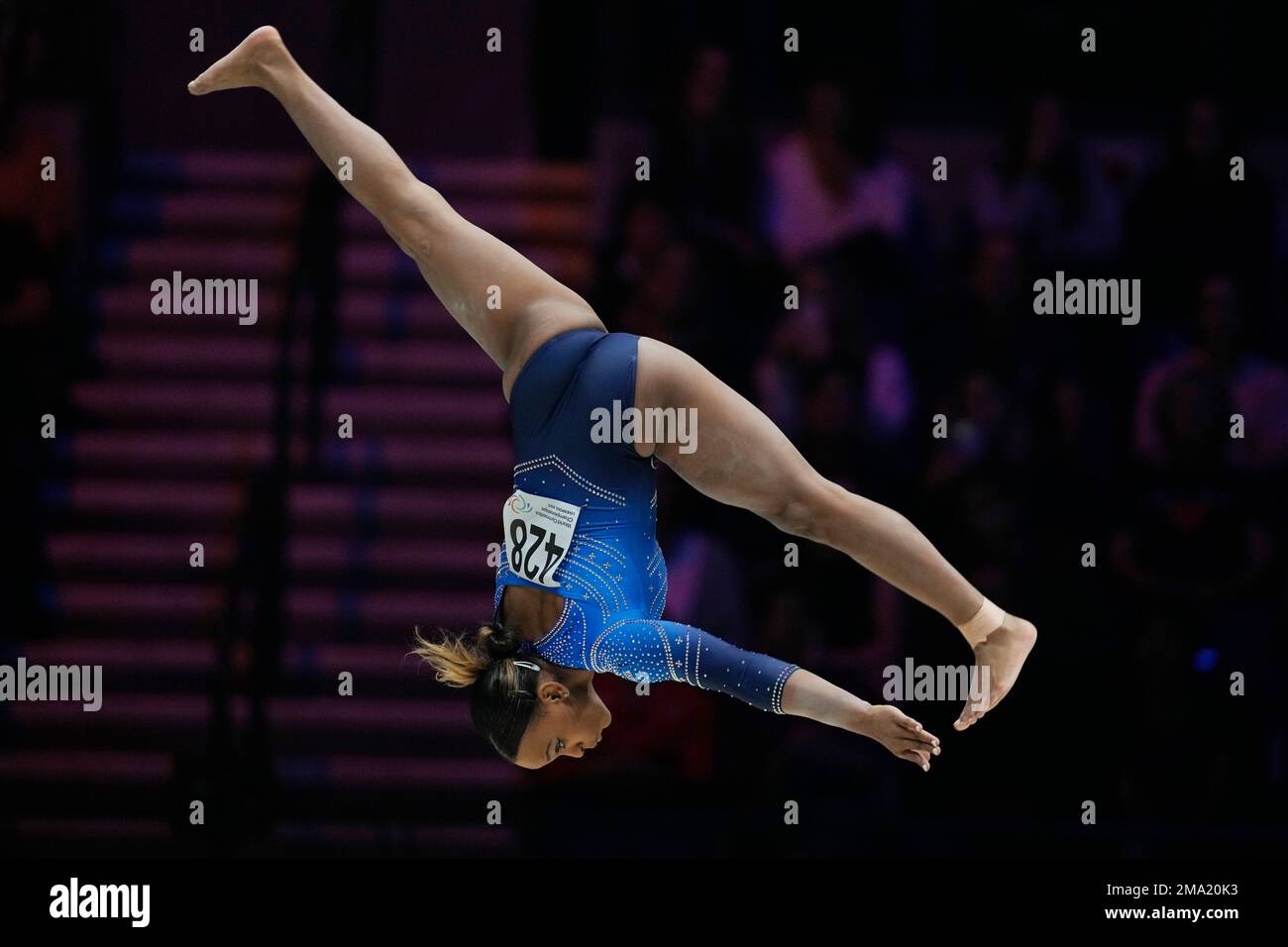 Rebeca Andrade of Brasil competes on the balance beam at the Women's ...