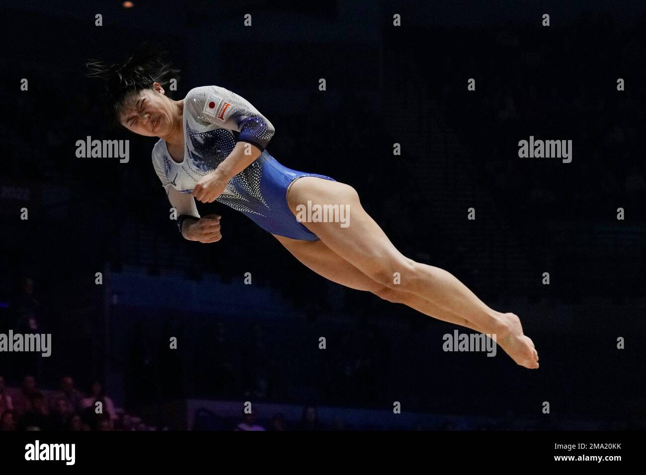 Ayaka Sakaguchi of Japan competes on the floor exercise at the Women's ...