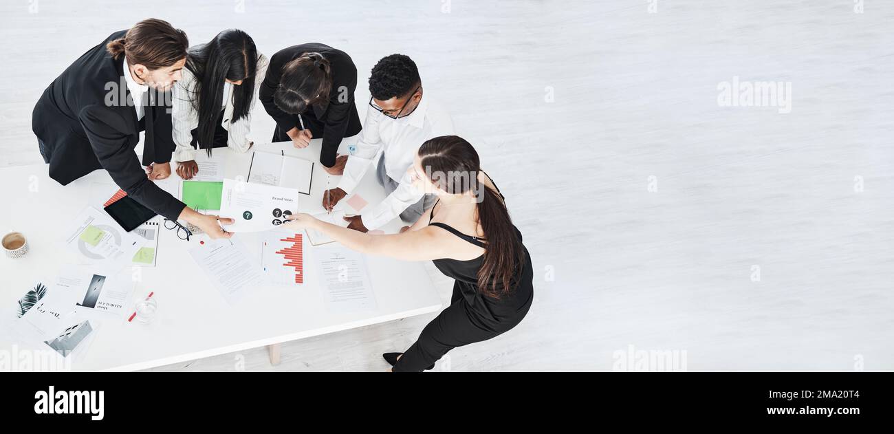 Meeting, finance and collaboration with a business team working around ...