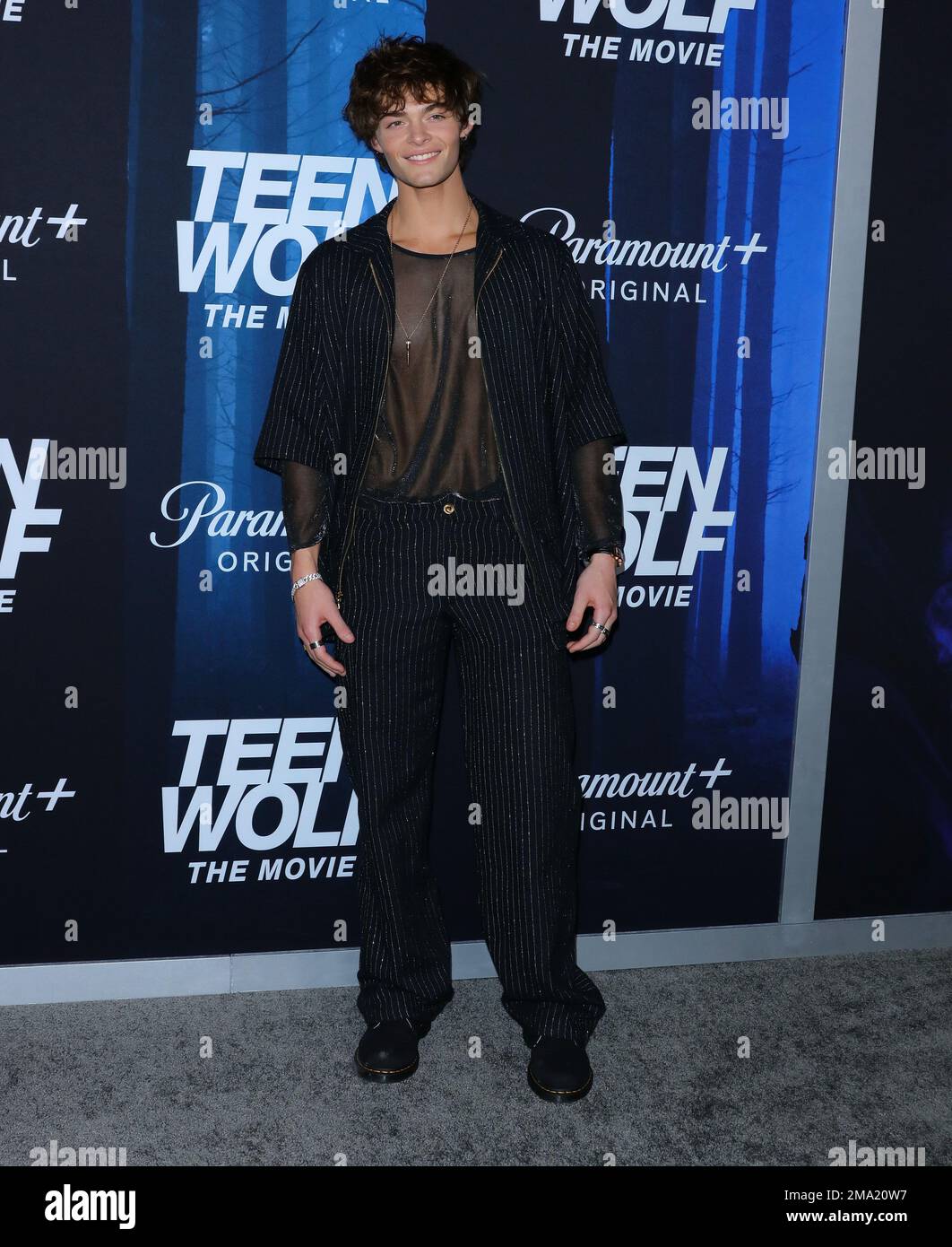 Tyler Lawrence Gray arrives at The Los Angeles red carpet premiere for TEEN WOLF: THE MOVIE held ...
