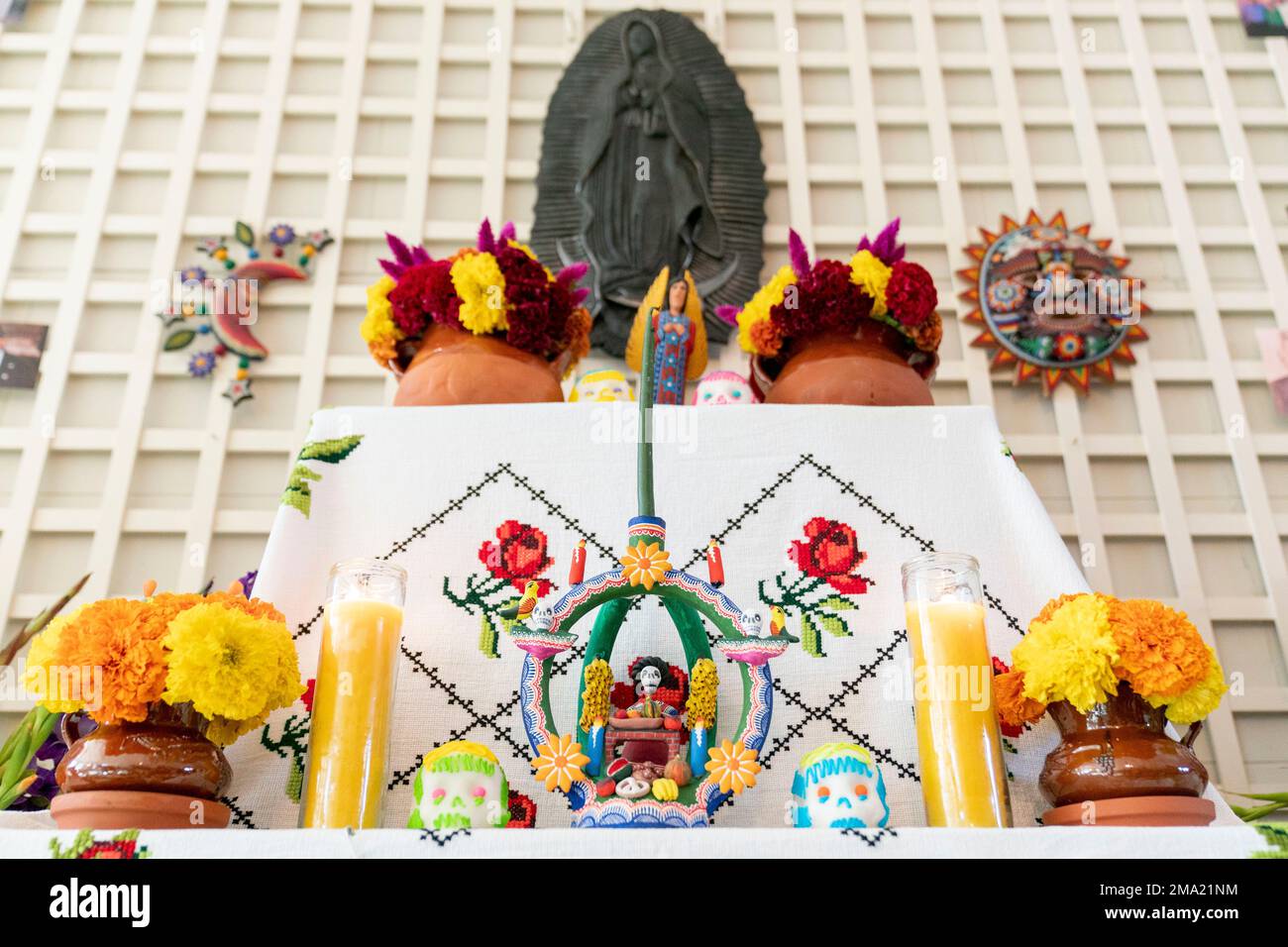 An ofrenda to celebrate Dia De Los Muertos, is displayed in the Palm ...