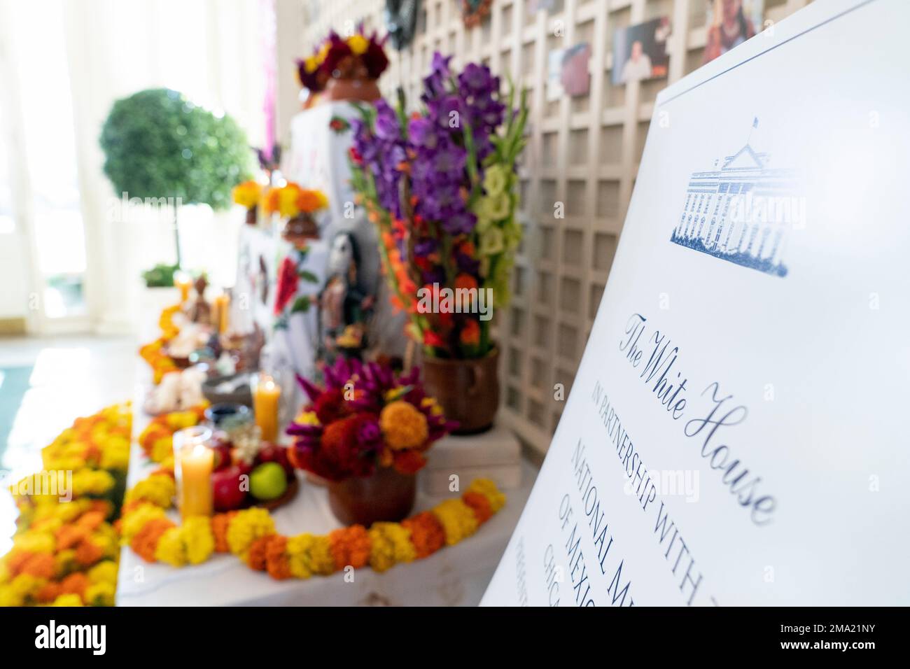 An ofrenda to celebrate Dia De Los Muertos, is displayed in the Palm ...