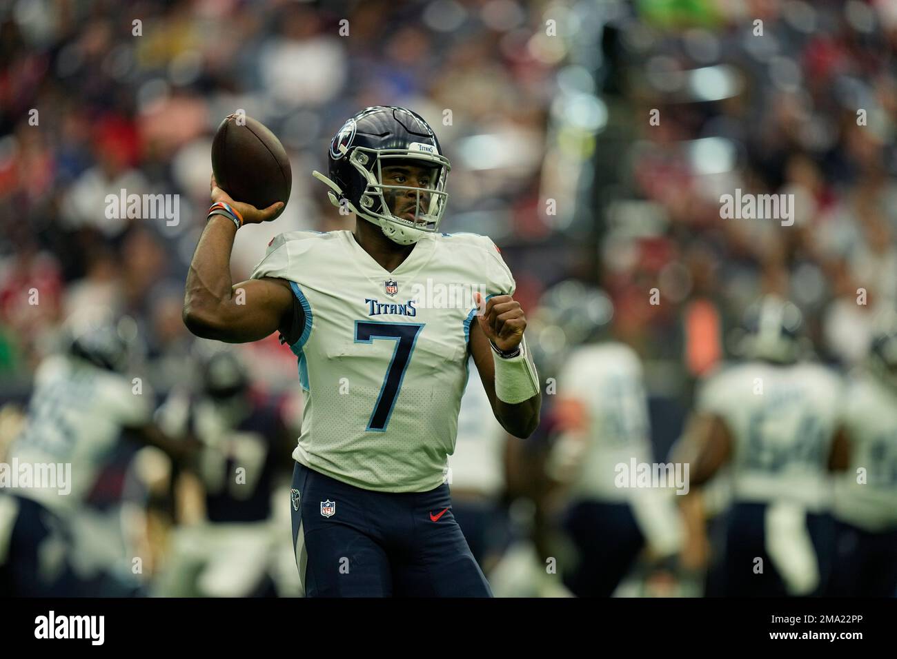 Tennessee Titans quarterback Malik Willis (7) during an NFL football ...