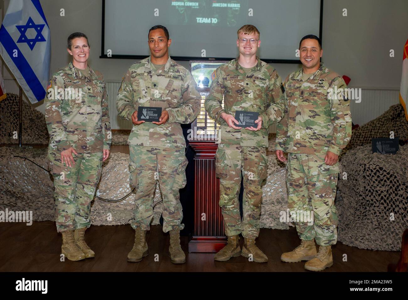 U.S. Army Spc. Jameson Harris and Spc. Joshua Cowden, assigned to 22nd ...