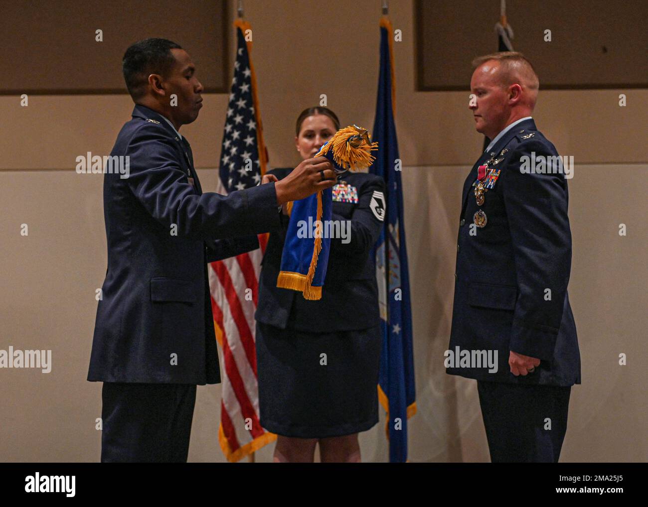 Col. Marcus Jackson, Space Base Delta 2 commander rolls up the 460th ...