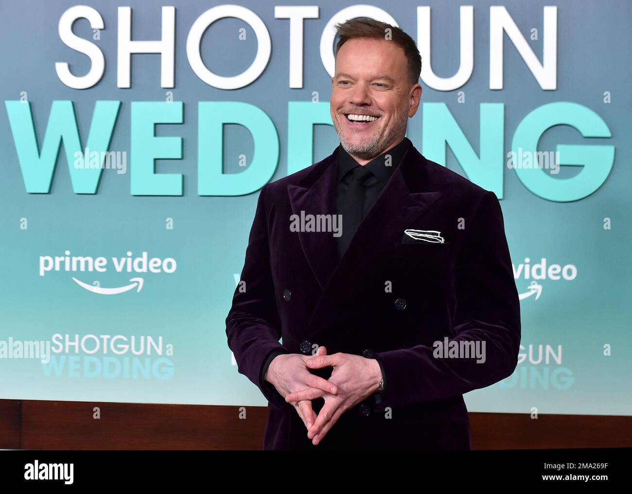 Jason Moore arrives at the premiere of "Shotgun Wedding," Wednesday ...