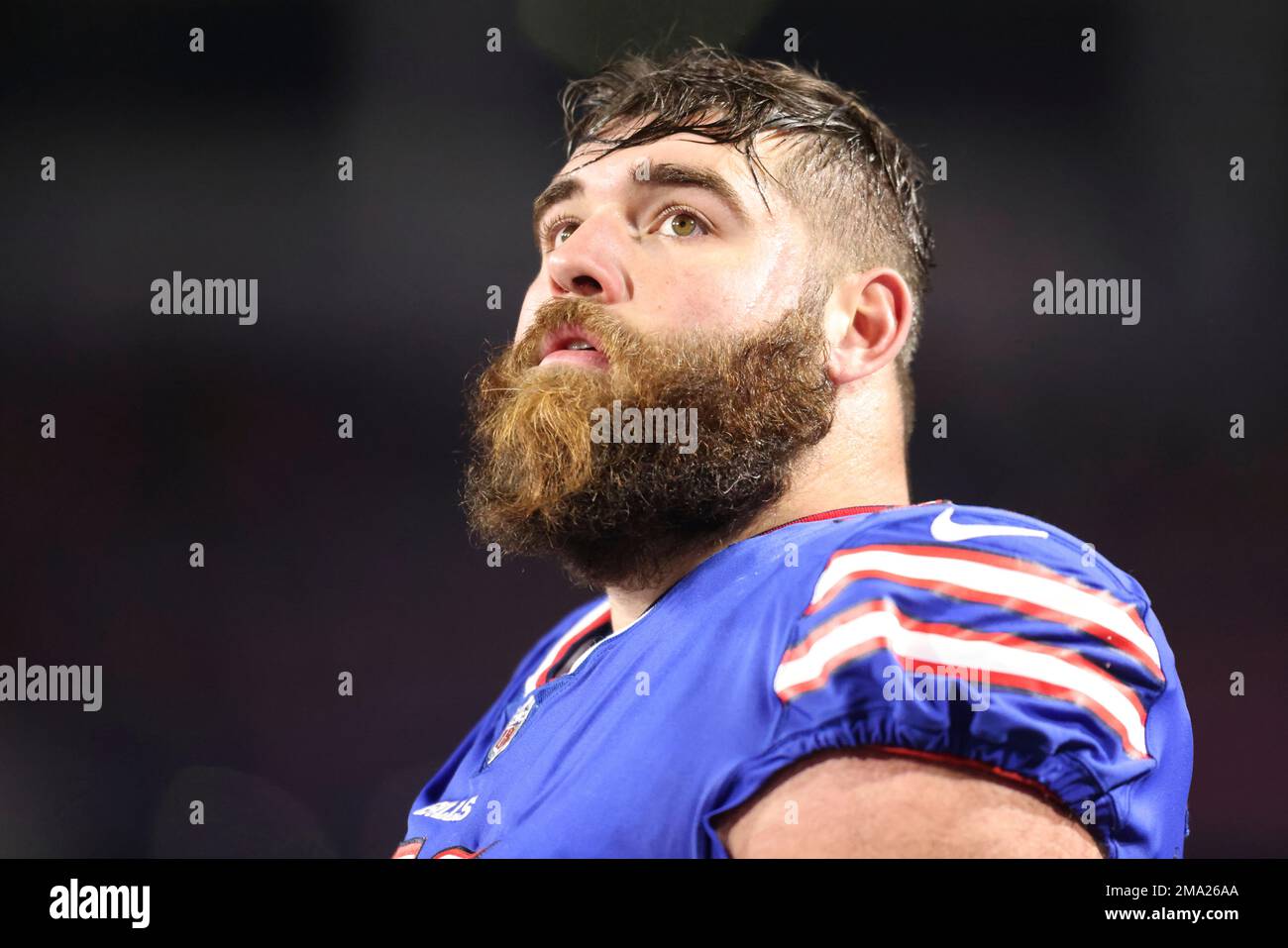 Buffalo Bills offensive tackle Ryan Bates (71) looks on during an NFL ...