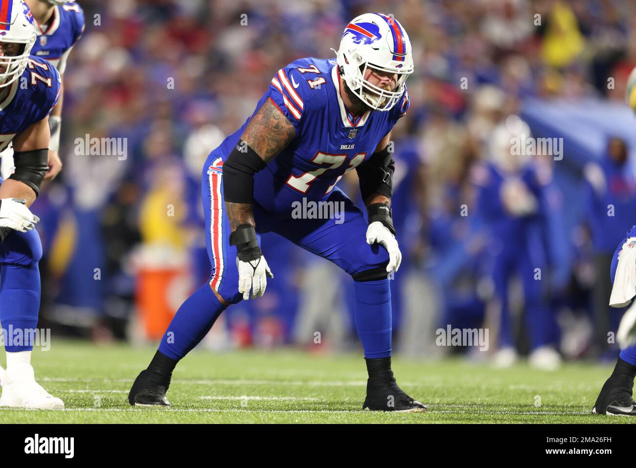 Buffalo Bills offensive tackle Ryan Bates (71) lines up during an NFL ...