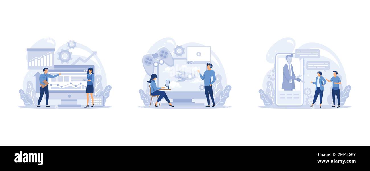 It Profession Set Programmer Write Software And Create Code For Computer Coding Script For