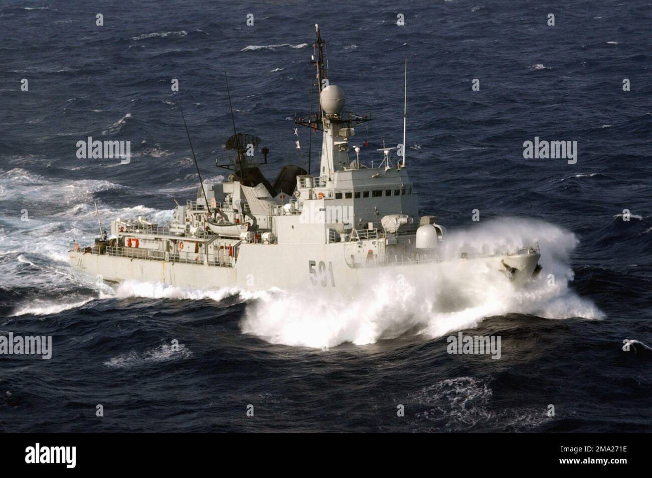 A starboard bow view of the Moroccan Navy MODIFIED DESCUBIERTA CLASS ...