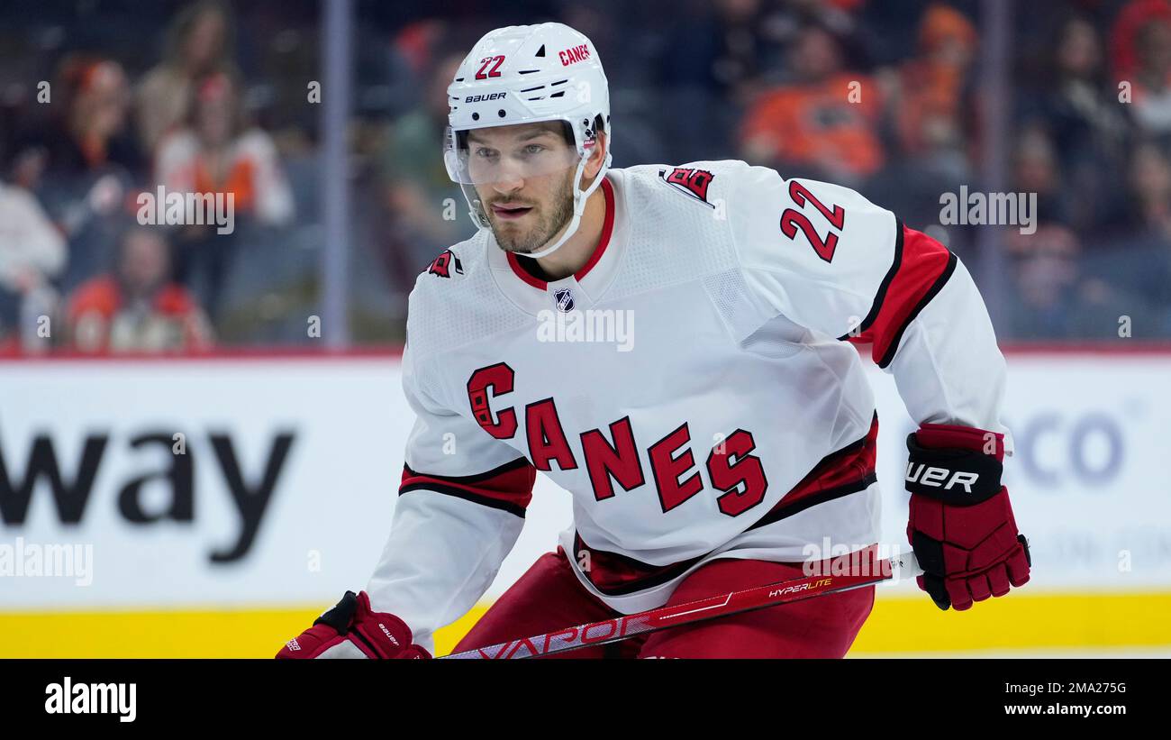 Carolina Hurricanes' Brett Pesce plays during an NHL hockey game ...