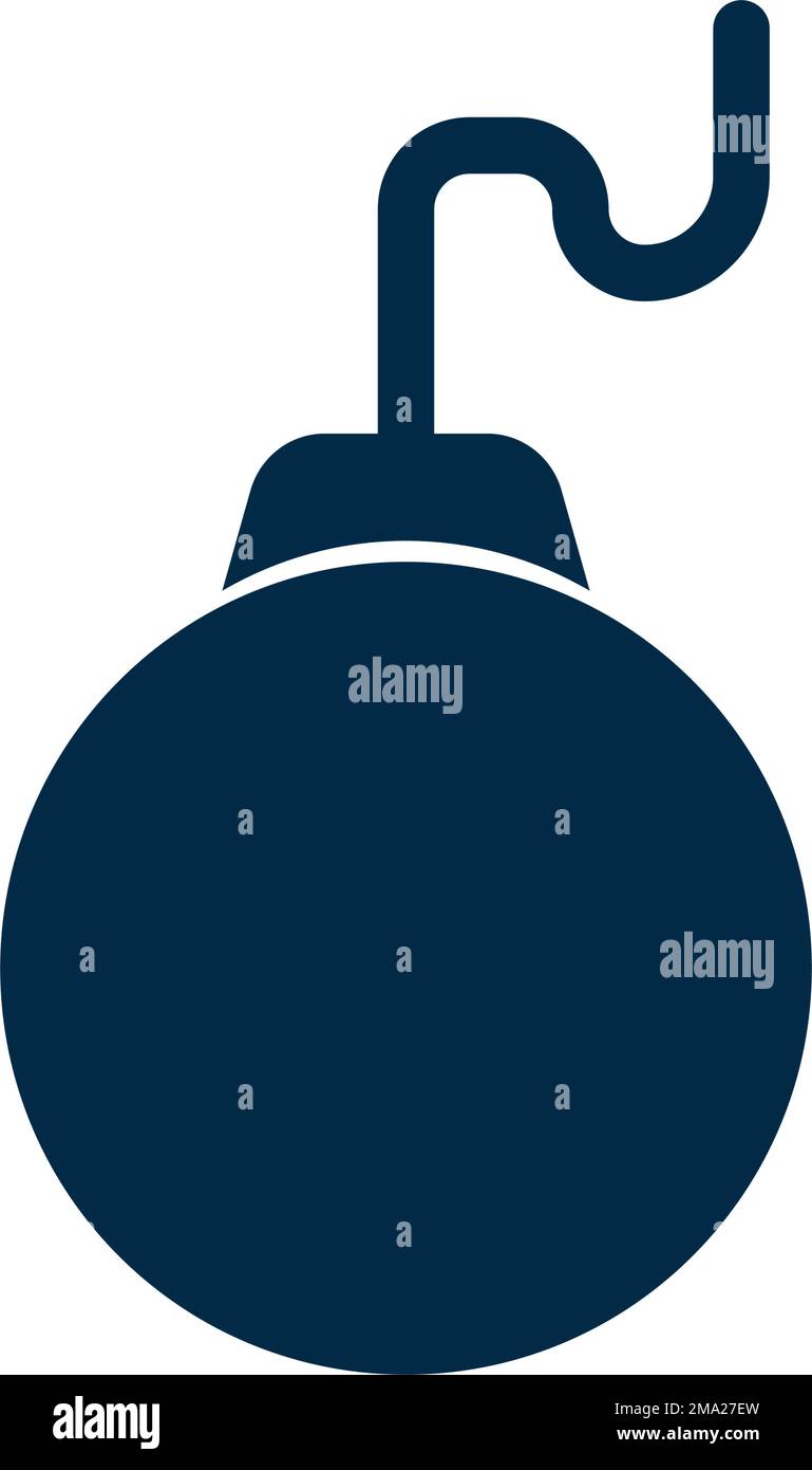 Simple bomb silhouette icon. Weapon and explosive. Editable vector ...