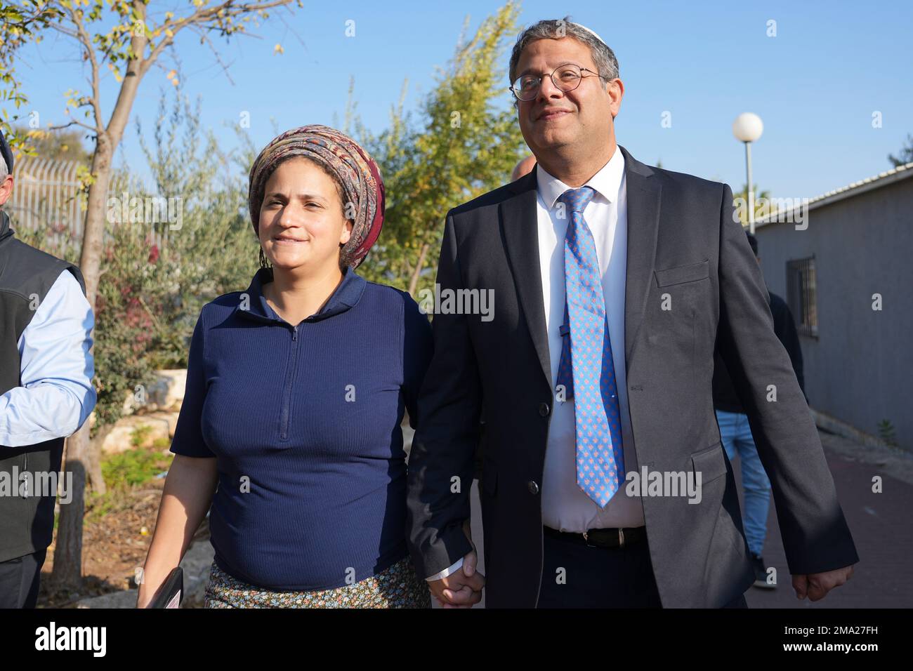 Israeli far-right lawmaker Itamar Ben Gvir and his wife leave after ...