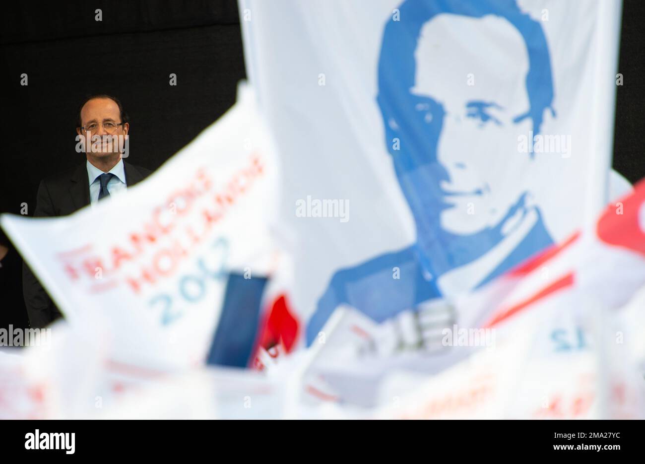 BORDEAUX, FRANCE - APRIL, 19 2012: Francois Hollande campaigning in the ...