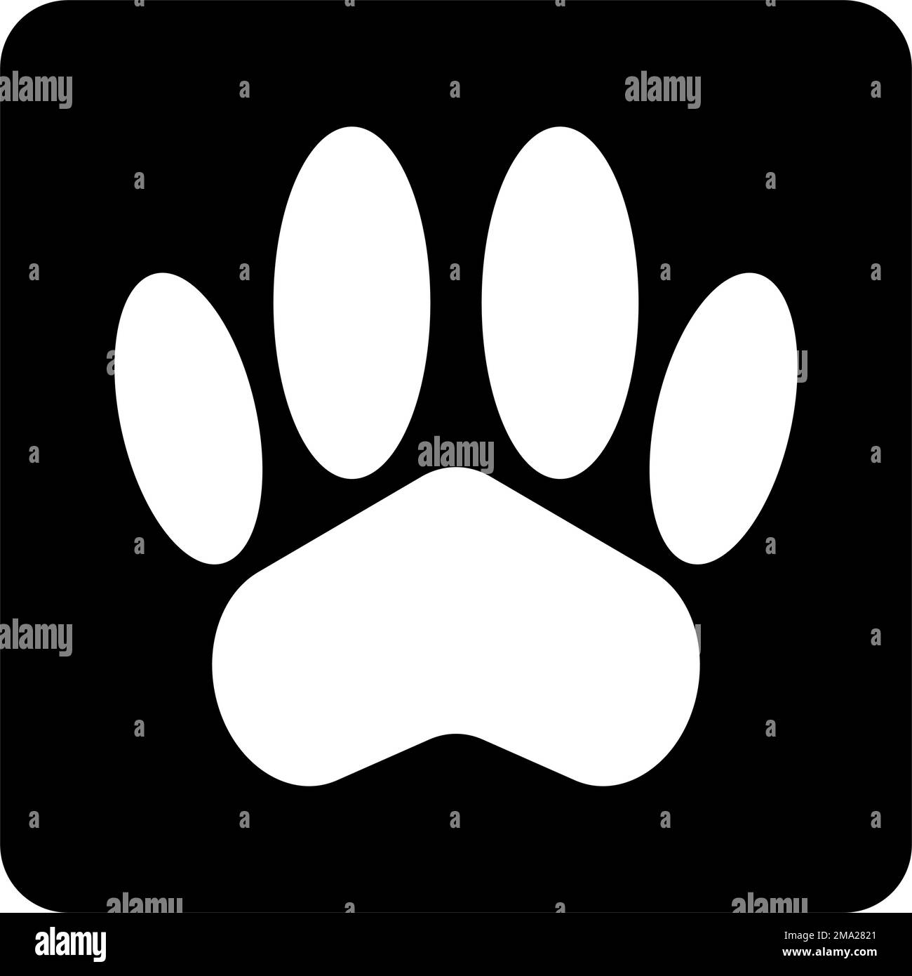 Paw box icon. Animal symbol. Editable vector Stock Vector Image & Art ...