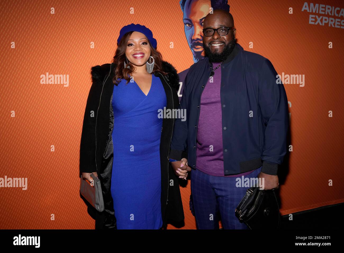 Carmen Ruby Floyd and J. Bernard Calloway attend the Broadway opening night of "Topdog/Underdog ...