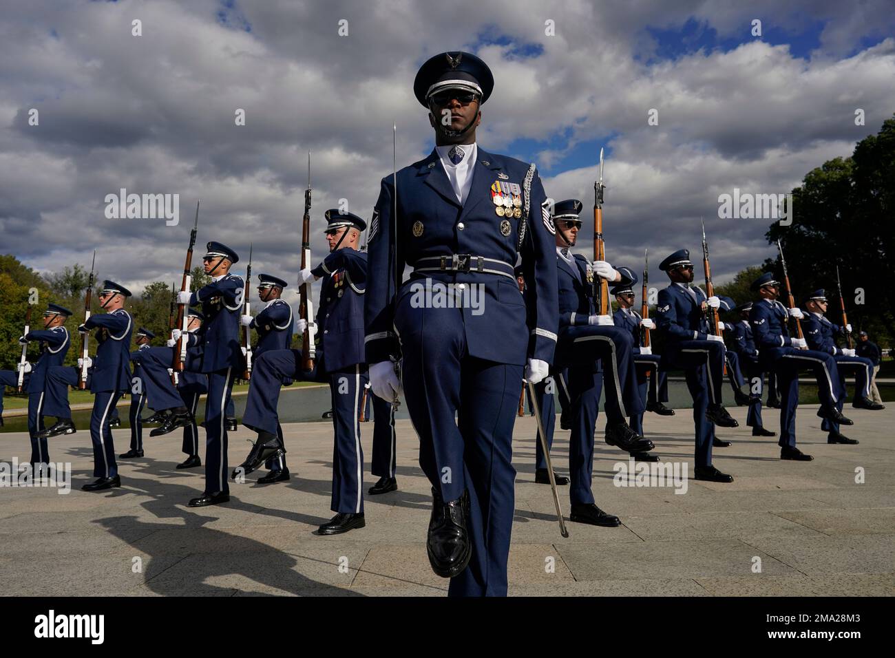The U.S. Air Force Honor Guard Drill Team, lead Master Sgt. Antonio ...
