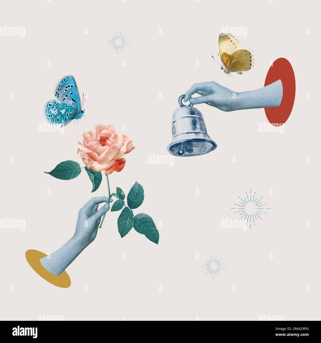 Social media notification vector aesthetic hands collage Stock Vector ...