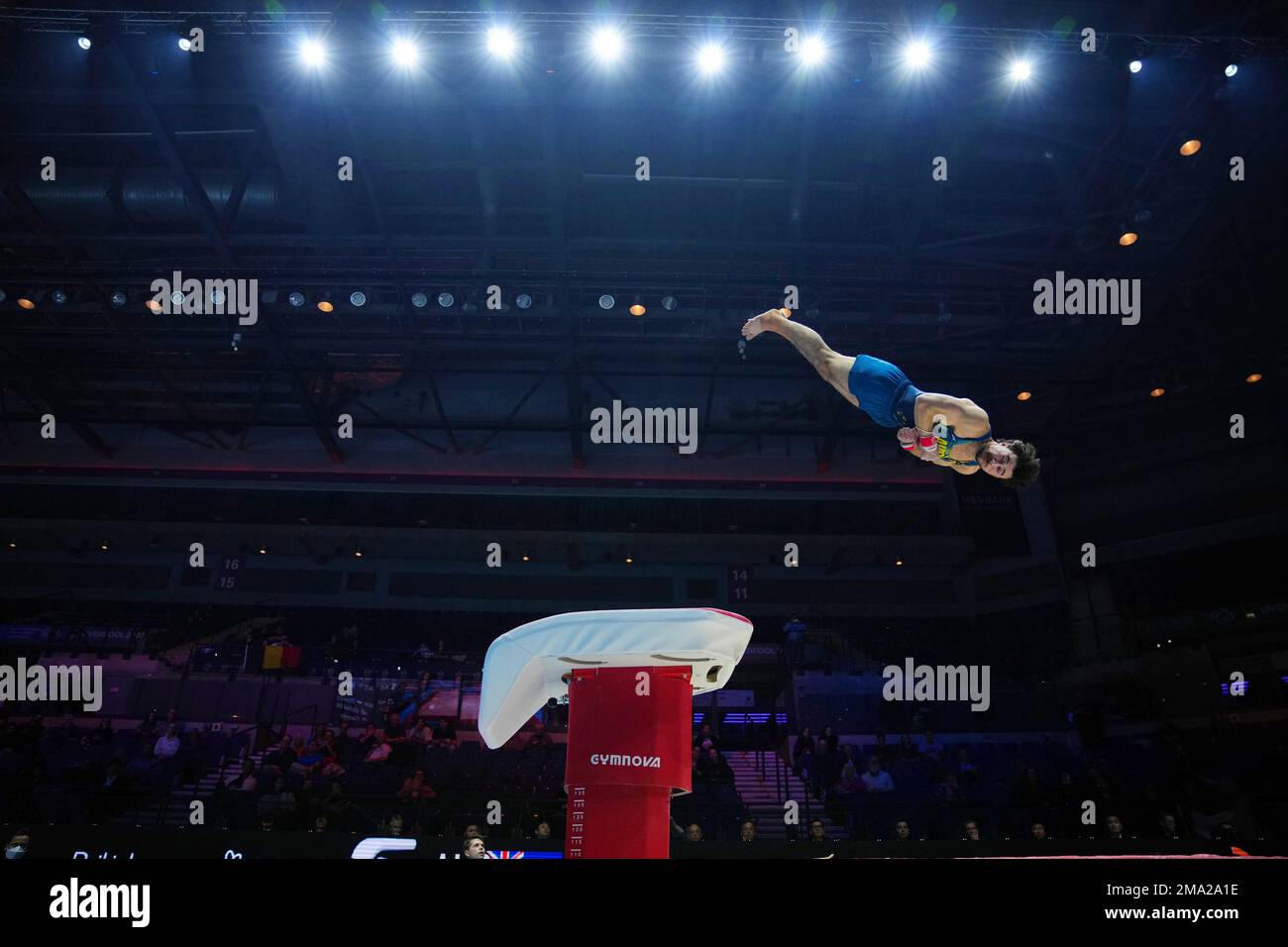 Clay of Australia Mason Stephens competes on the vault during the ...