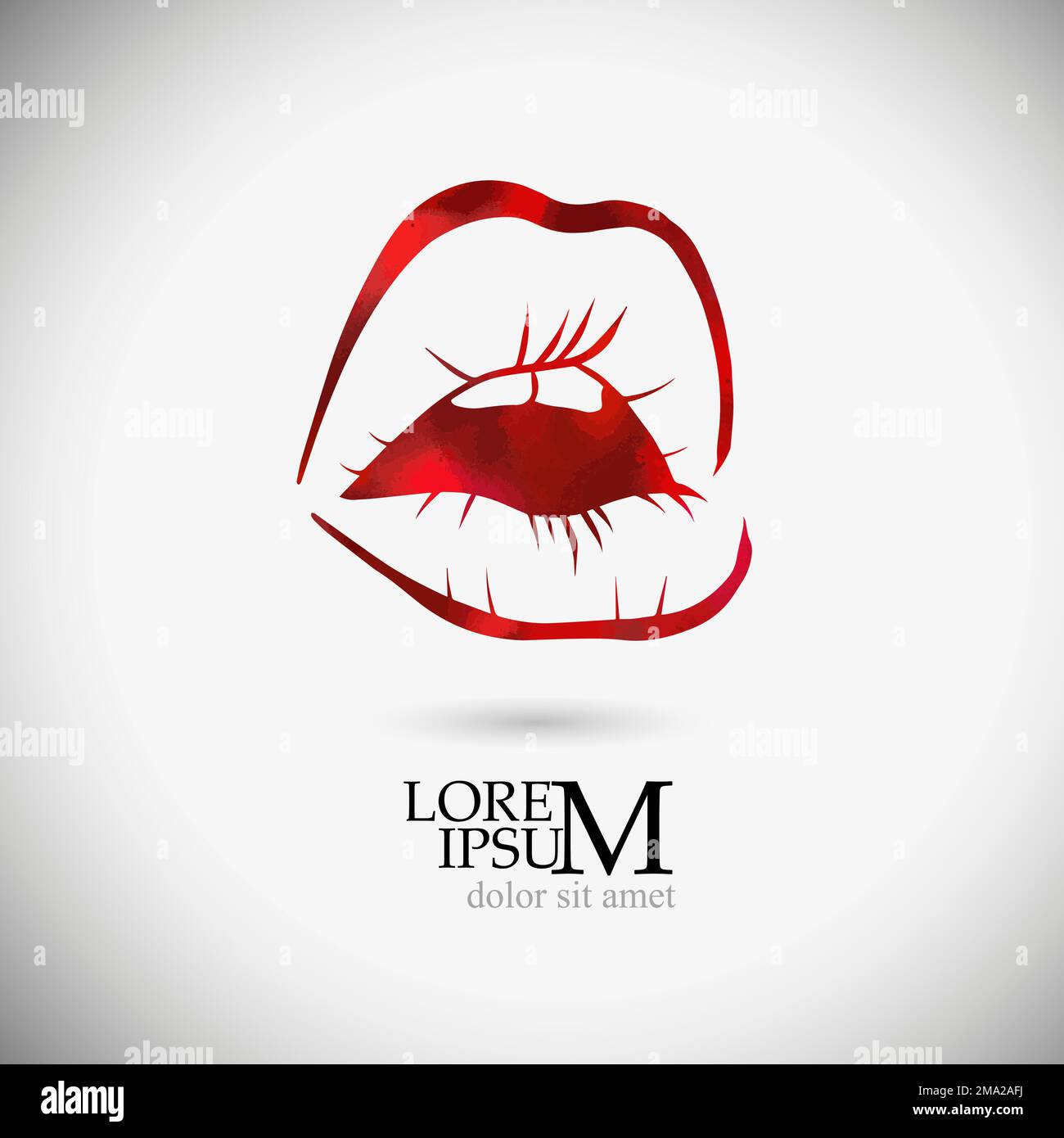 Logo red female lips. Vector illustration Stock Vector Image & Art - Alamy