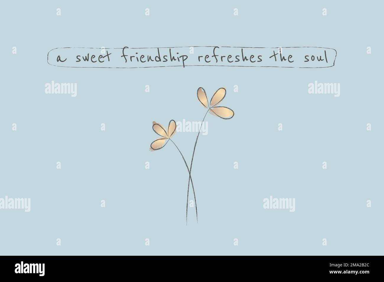 Friendship quote editable template vector on aesthetic blue background ...