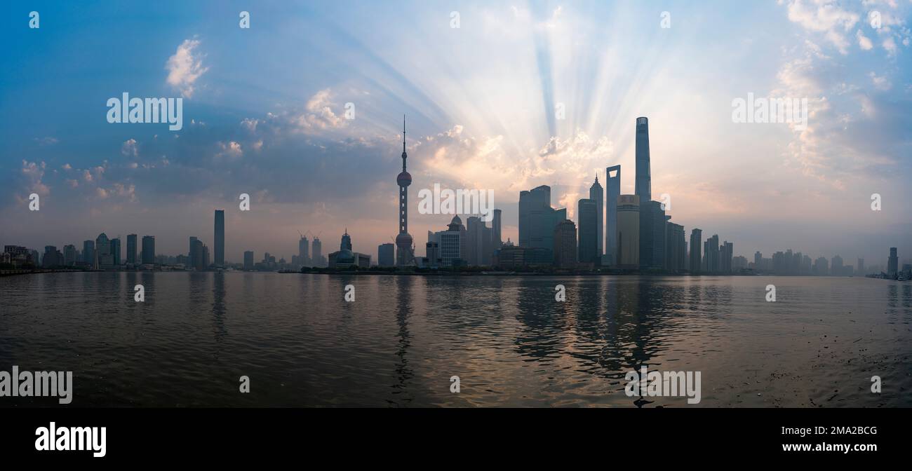 Shanghai and pudong district unmanned office buildings hi-res stock ...