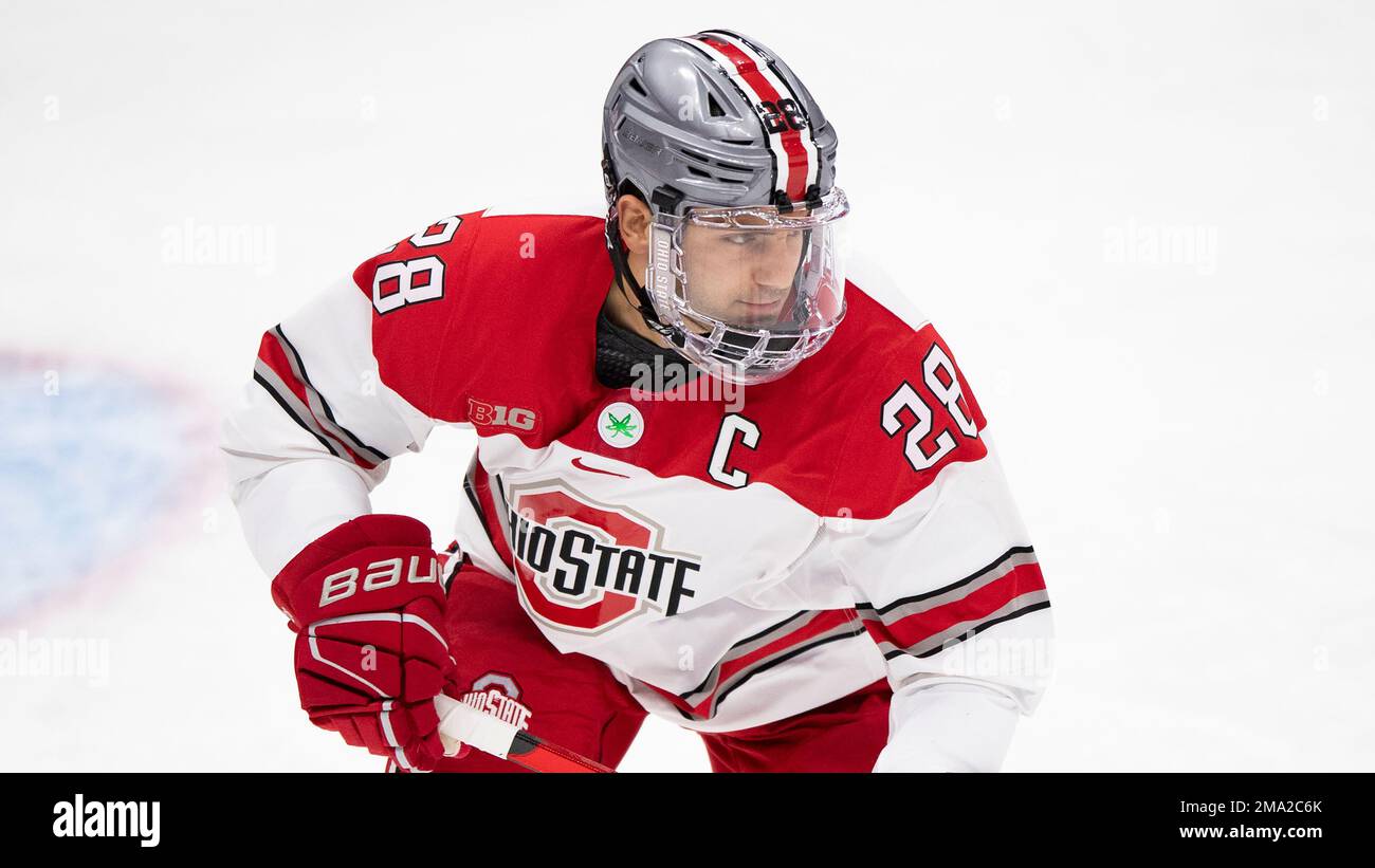 Ohio State forward Jake Wise (28) during an NCAA hockey game against ...
