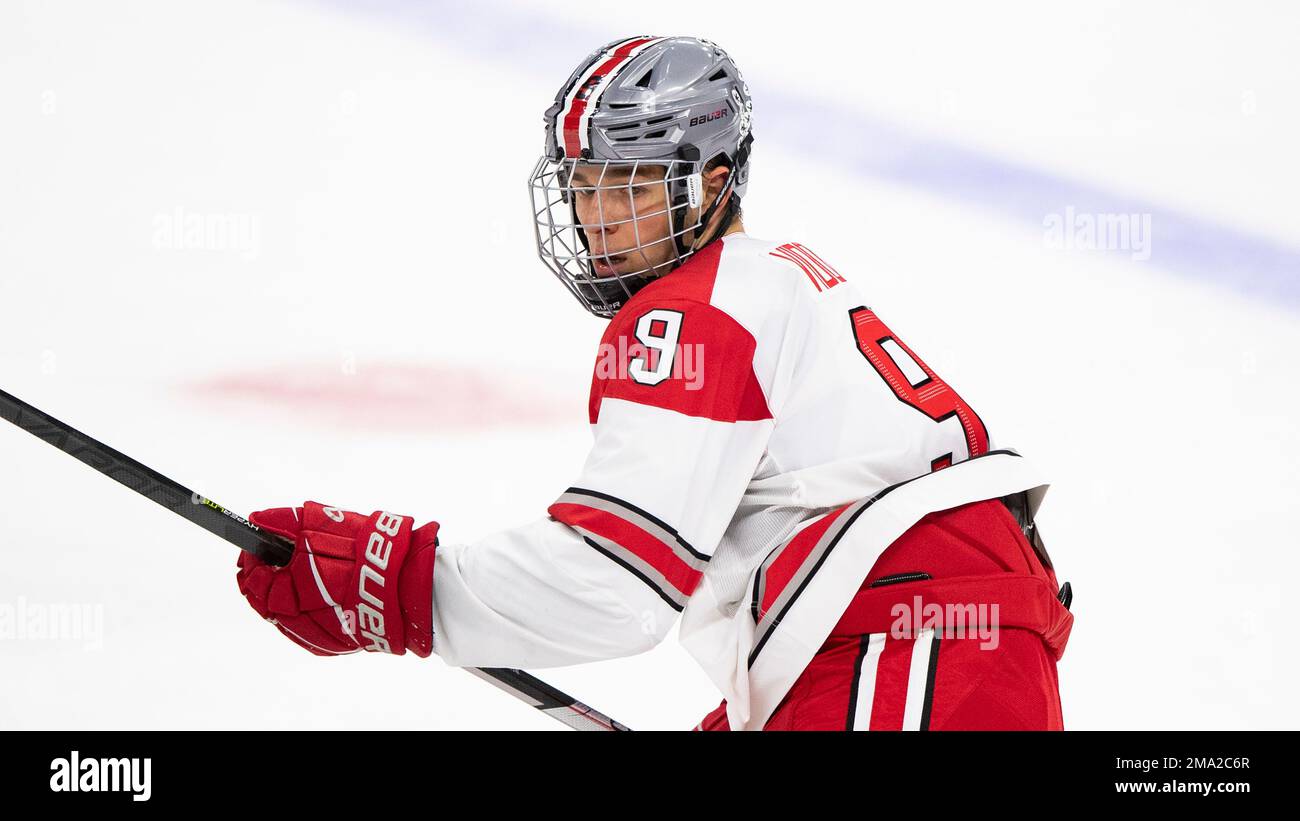 Ohio State defenseman Dominic Vidoli (9) during an NCAA hockey game ...