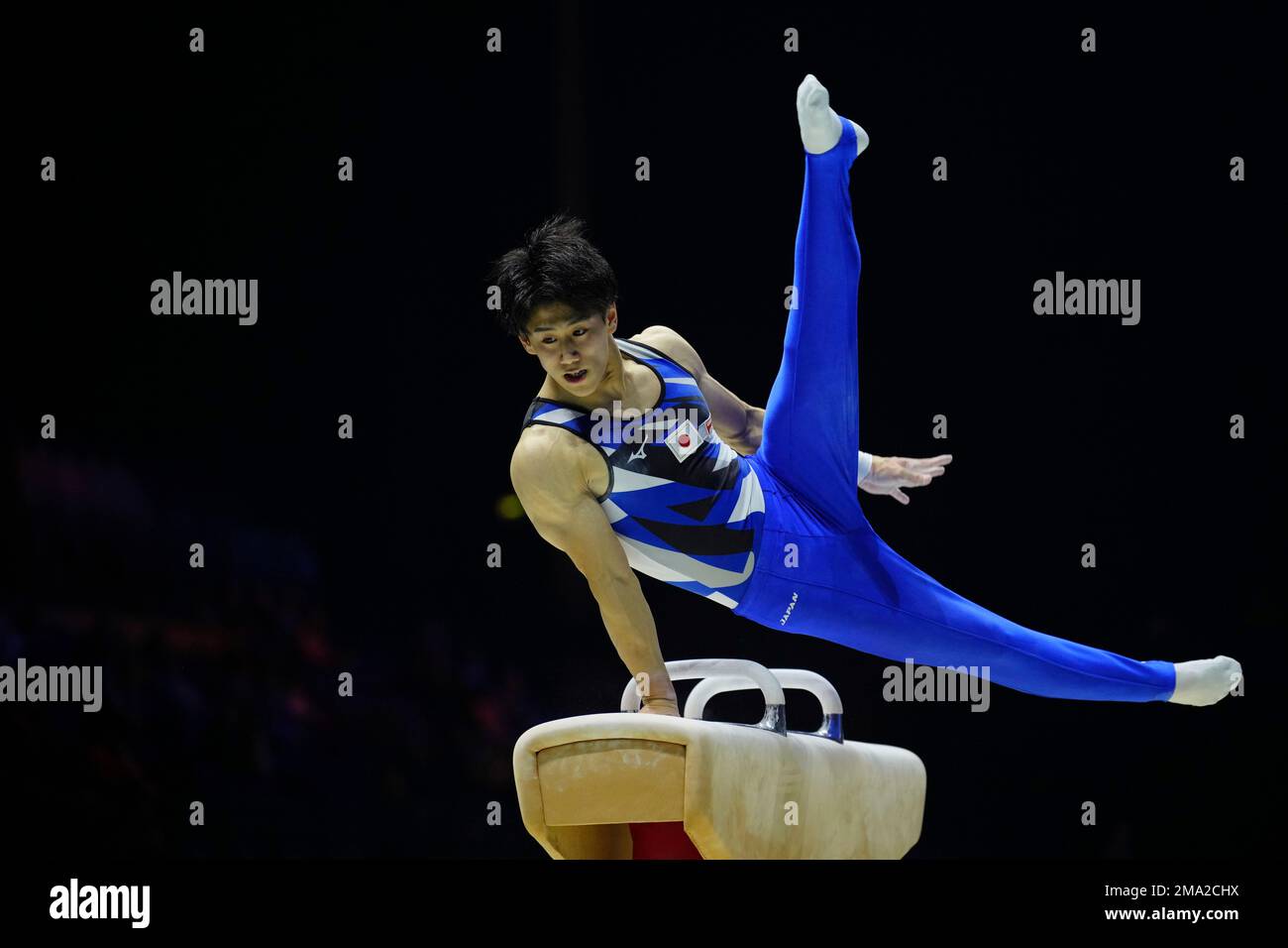 Hashimoto Daiki of Japan competes on the pommel horse during the ...